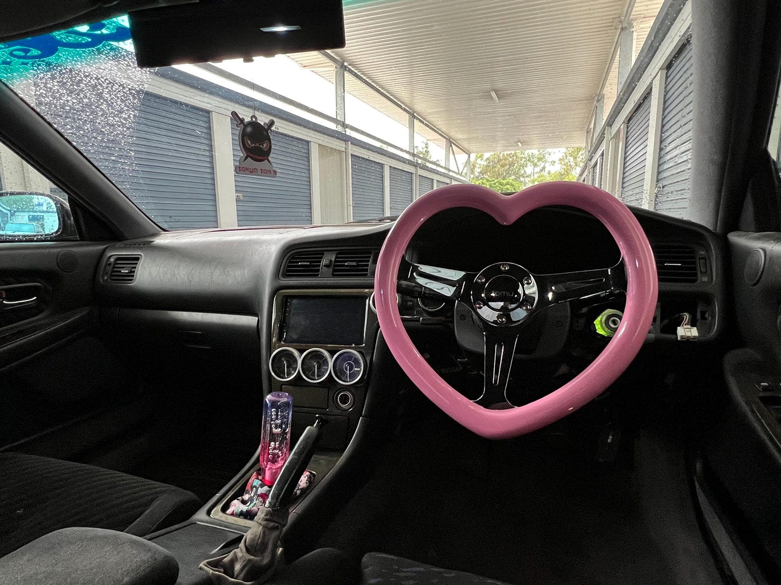 350mm Love Heart Shaped Steering Wheel Hand Crafted Wood Pink Hella ...