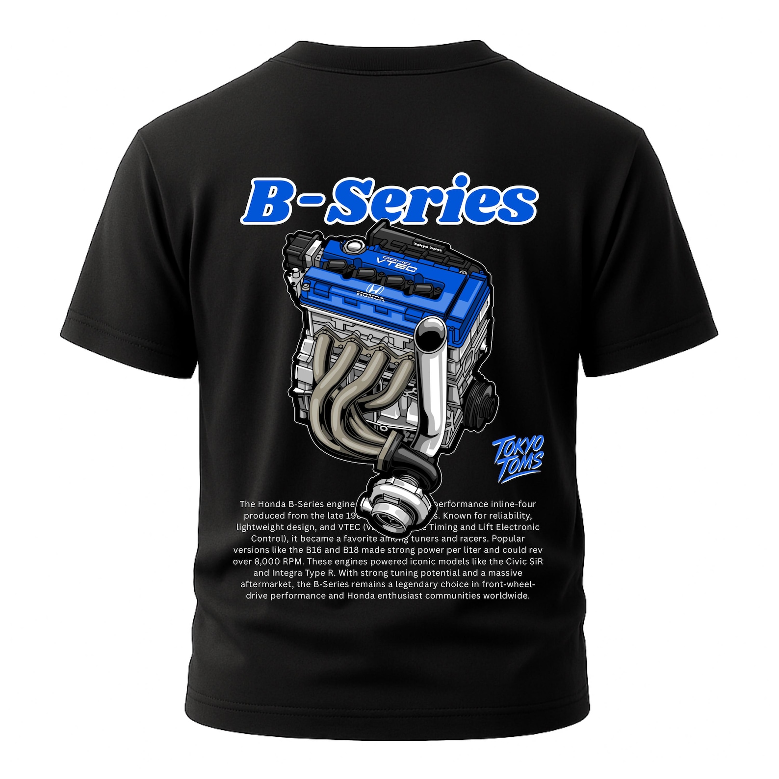 Honda B-series Engine T-shirt - JDM B16 B18 VTEC Shirt, Civic Si ...