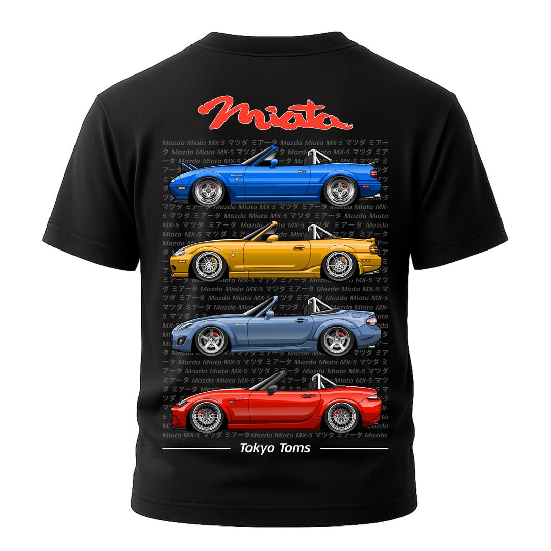 Mazda Miata Generations Tee - Mazda Miata MX-5 T-shirt, JDM Shirt ...