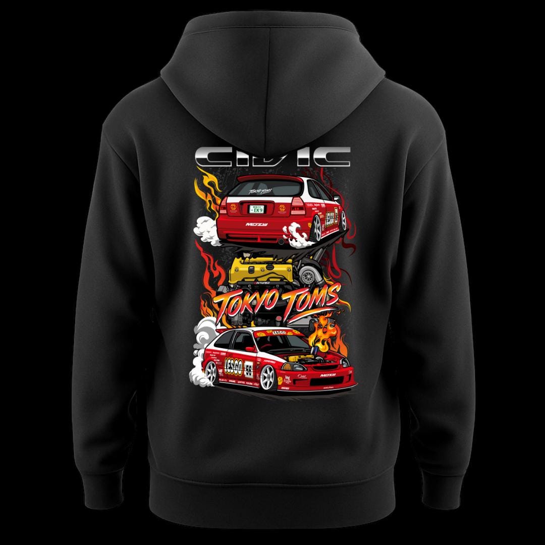 Honda Civic EK9 Type R Hoodie - VTEC JDM Tuning Hooded Sweatshirt ...