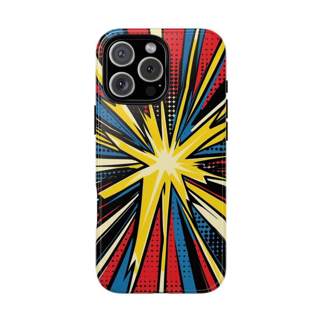 Comic Book Style Phone Case, Vibrant Pop Art Phone Cover, Tough Phone ...