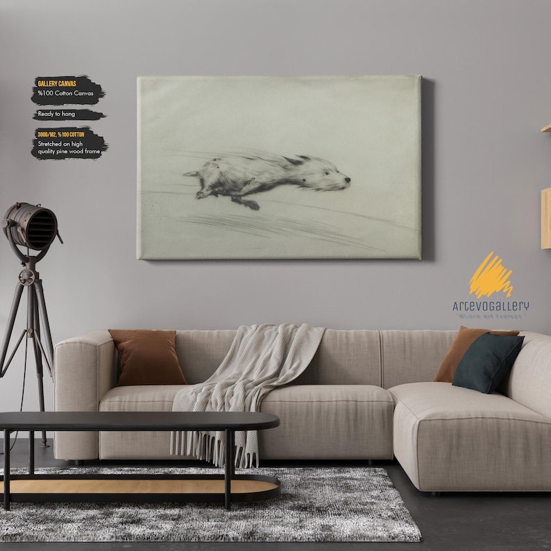 Dog With Zoomies Art Print - Minimal Dog Sketch Poster - Etsy
