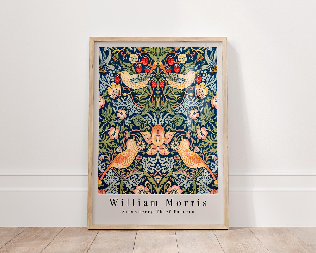 William Morris Strawberry Thief Pattern Poster Print, William Morris ...
