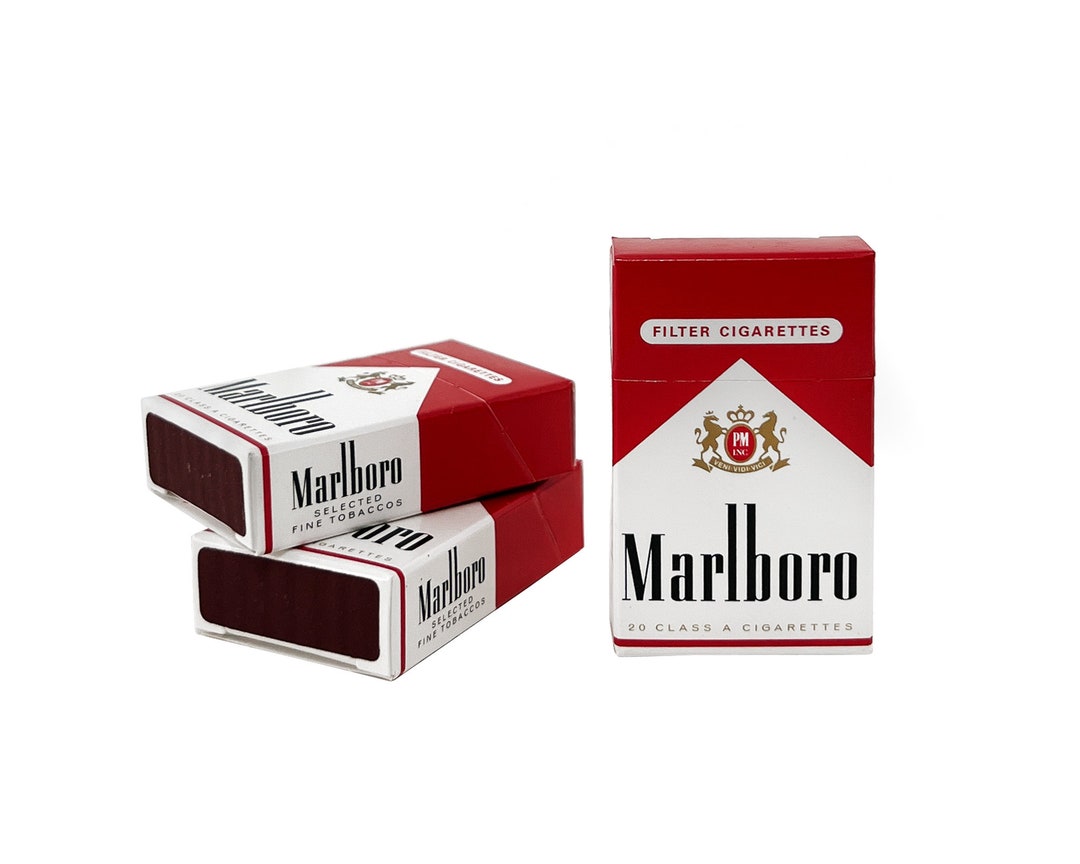 Vintage 1990s NOS Miniature Marlboro Red Cigarette Pack Flip Top Box ...