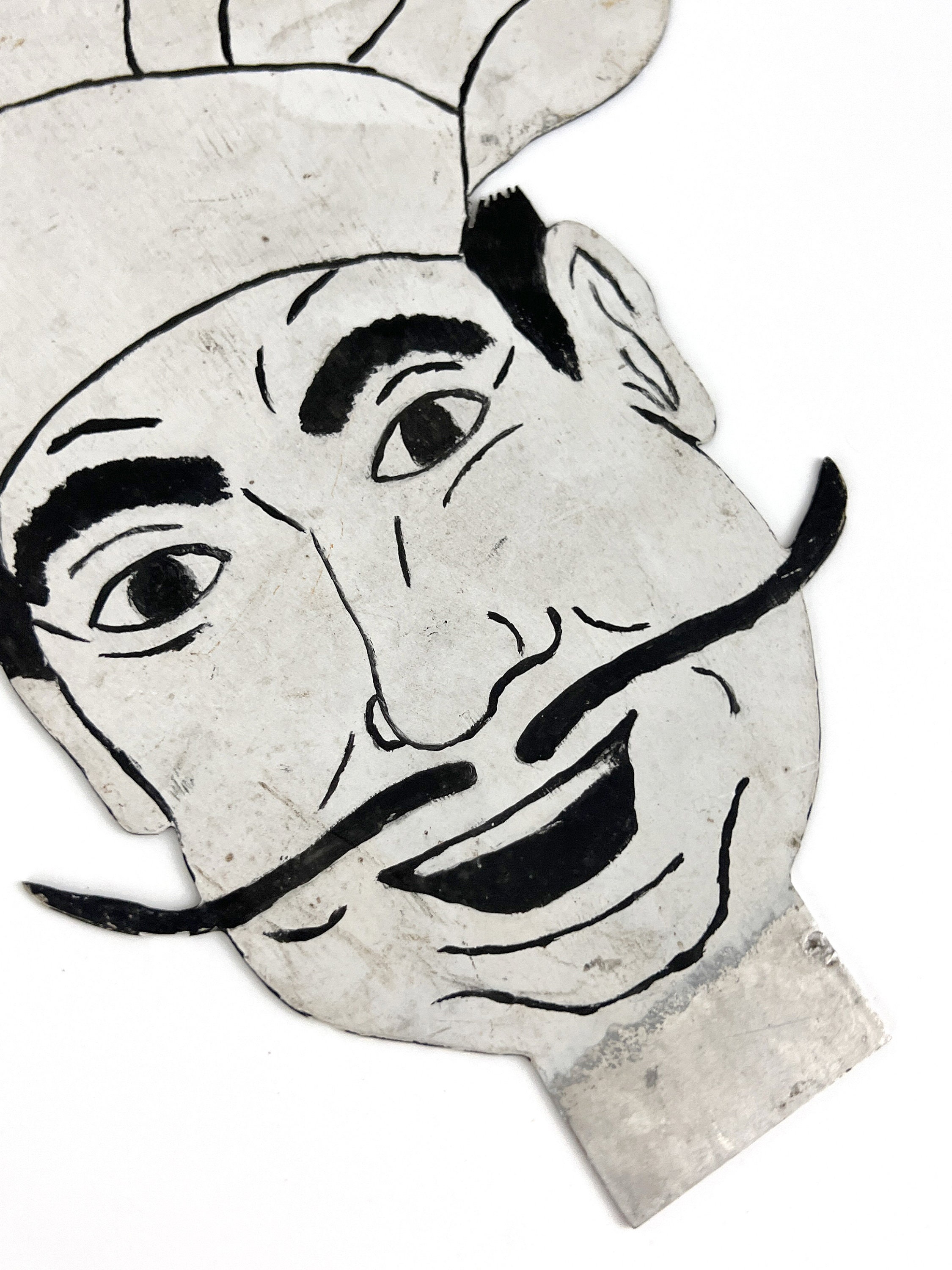 Vintage 1960s 11.25 Folk Art Chef Painted Sheet Metal - Etsy