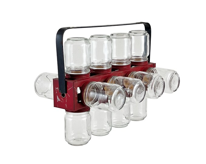 Vintage 1960s Rotating Hardware Organizer Caddy W/ 16 Jars Small Parts ...