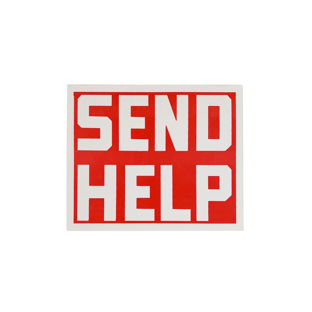 Vintage 1960s 8.5 X 7 Emergency Signal send Help Bright Neon Red-orange ...