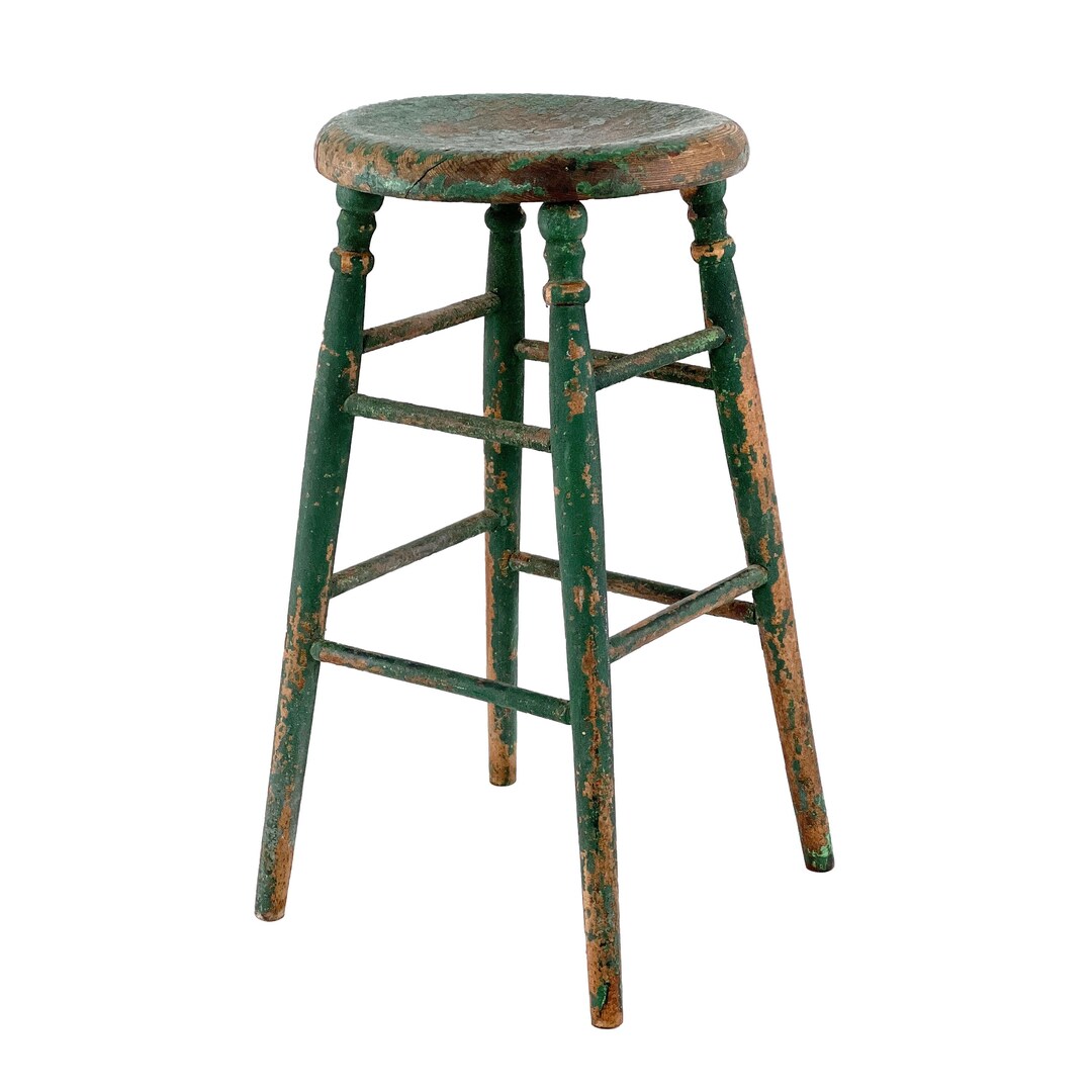 Antique 1920s 25" Tall Distressed Dark Green Farmhouse Primitive Rustic ...