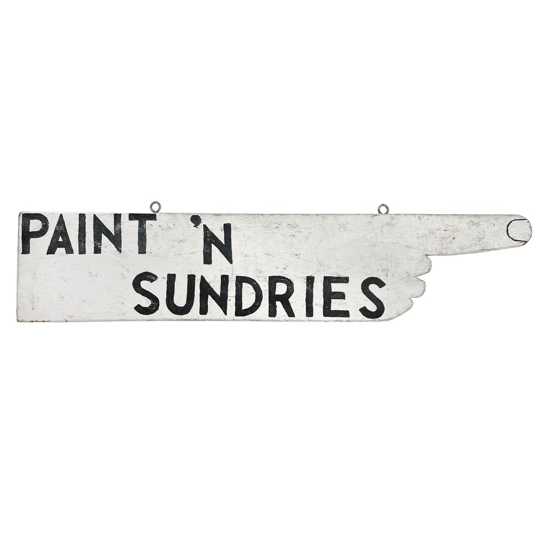 Vintage 1960s 37.75 X 8 Painted Wood paint 'N Sundries Pointing Finger ...