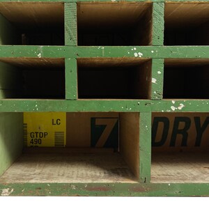Vintage 1950s Large Industrial Painted Green Wood Factory Cubby ...