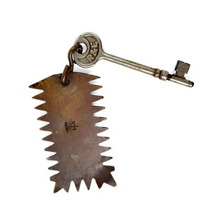 Antique Late 1800s Jagged Sawtooth Edge Hand-cut Brass Key Fob W ...
