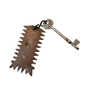 Antique Late 1800s Jagged Sawtooth Edge Hand-cut Brass Key Fob W ...
