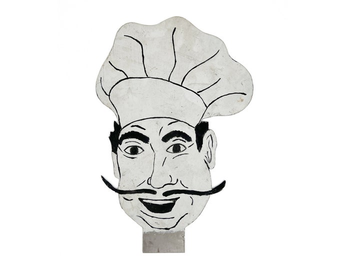 Vintage 1960s 11.25 Folk Art Chef Painted Sheet Metal - Etsy