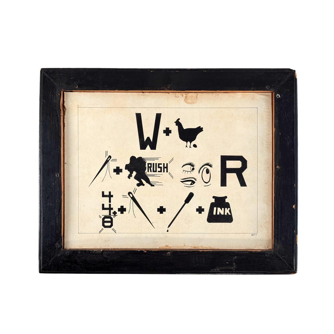 Vintage 1970s 24.5" X 20" Framed Rebus Art Print – “when Irish Eyes Are ...