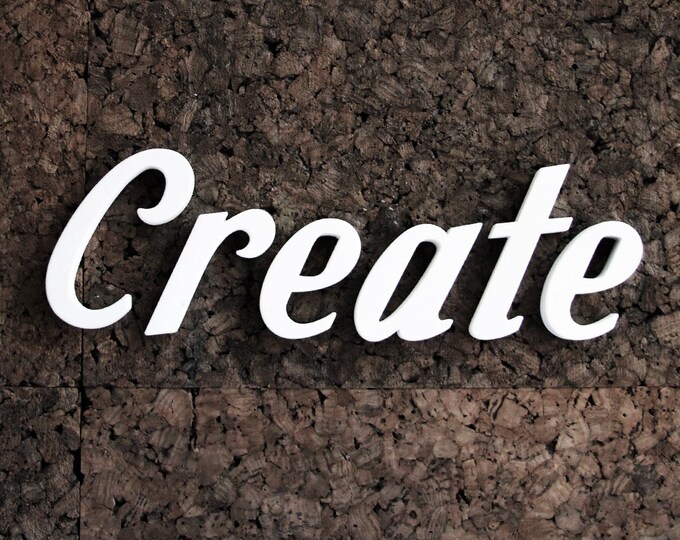 Vintage Large Script Porcelain Sign Letters Create - Etsy