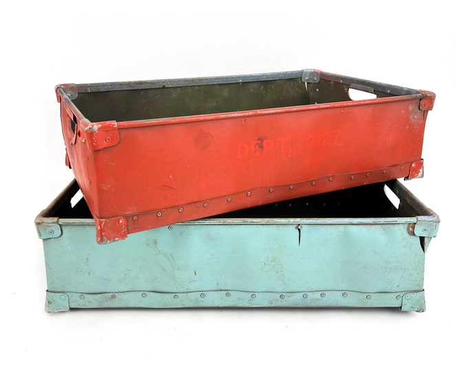 Vintage 1950s Large 26 X 15.75 Industrial Fiberboard Storage Bins - Etsy