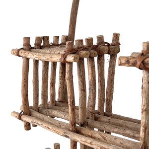Vintage 1950s Rustic Bentwood Stick Twig Adirondack Geometric Wall ...