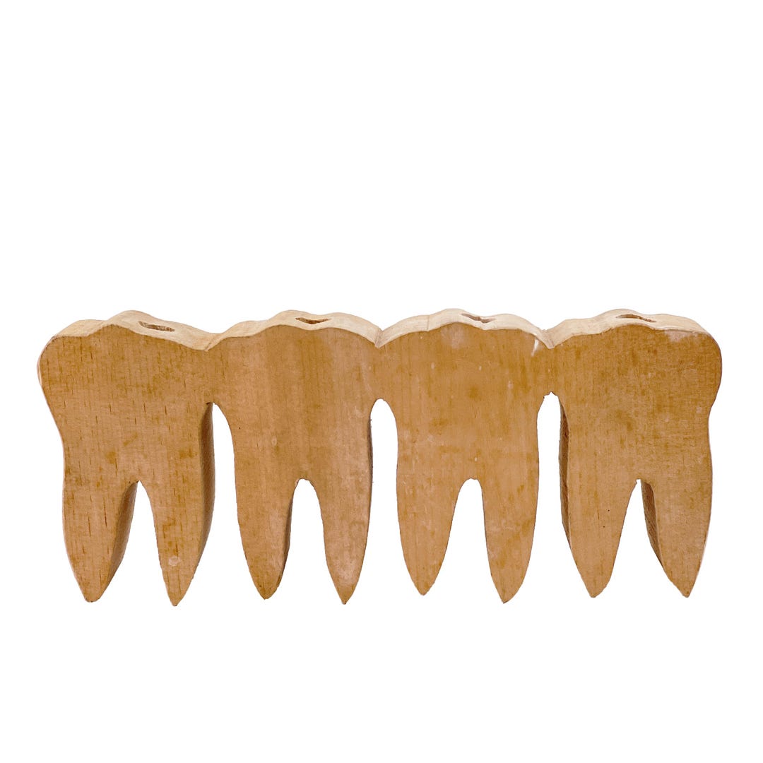 Vintage 1970s Handmade Wood Cutout Tooth Molar Pencil Holder - Etsy