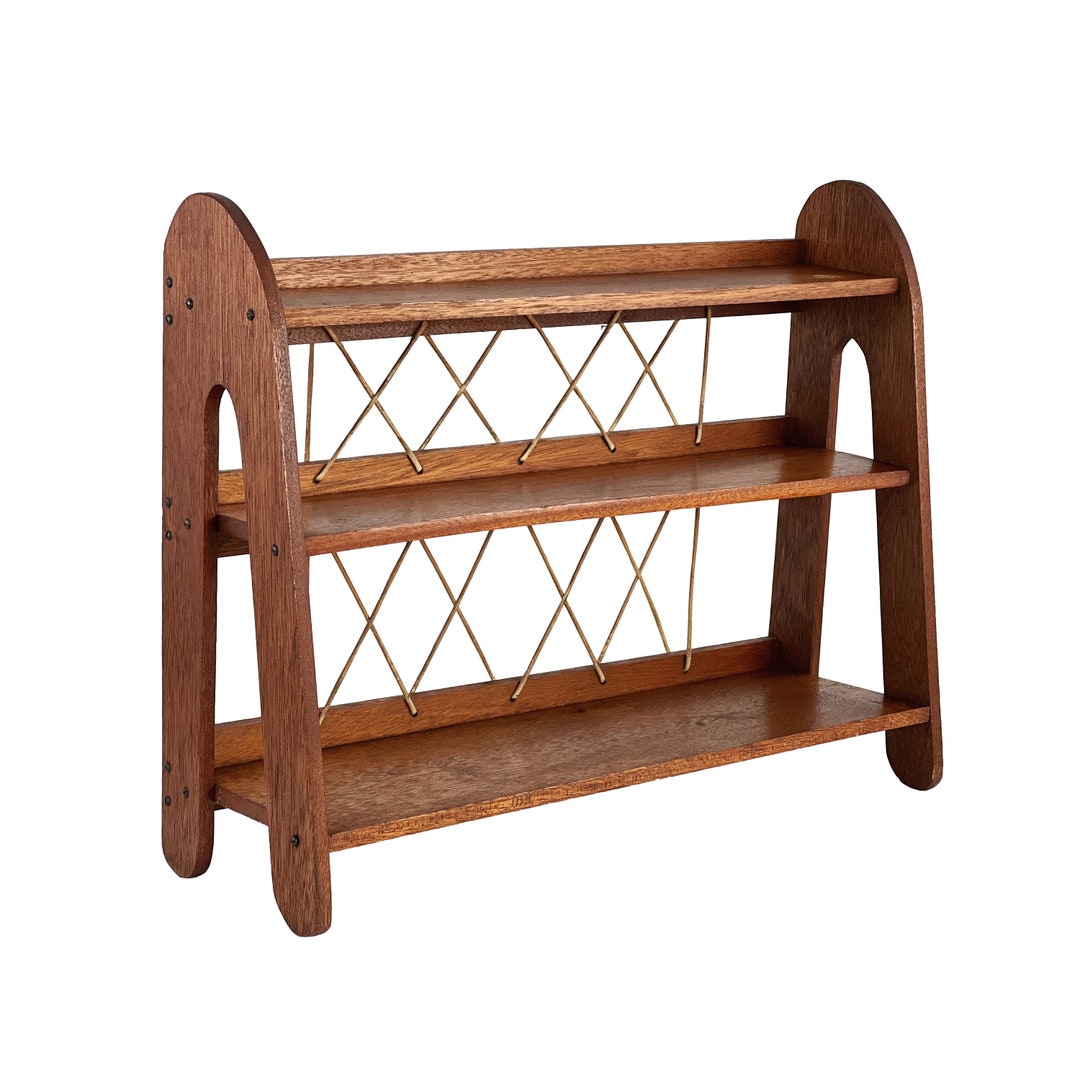 Vintage 1940s Handmade Arts & Crafts Oak Mahogany Wood 3-tier ...