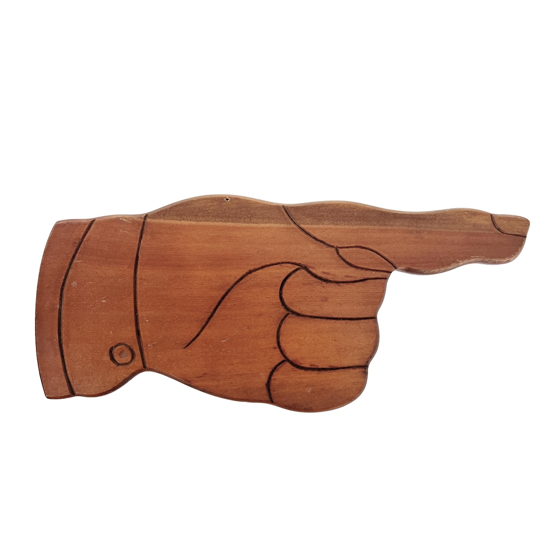 Vintage 1970s 14" X 6" Cutout Victorian Manicule Pointing Gesture Index ...