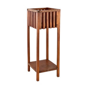 Vintage 1950s 26.25 Tall Handmade Mission Style Slatted Oak Wood Plant ...