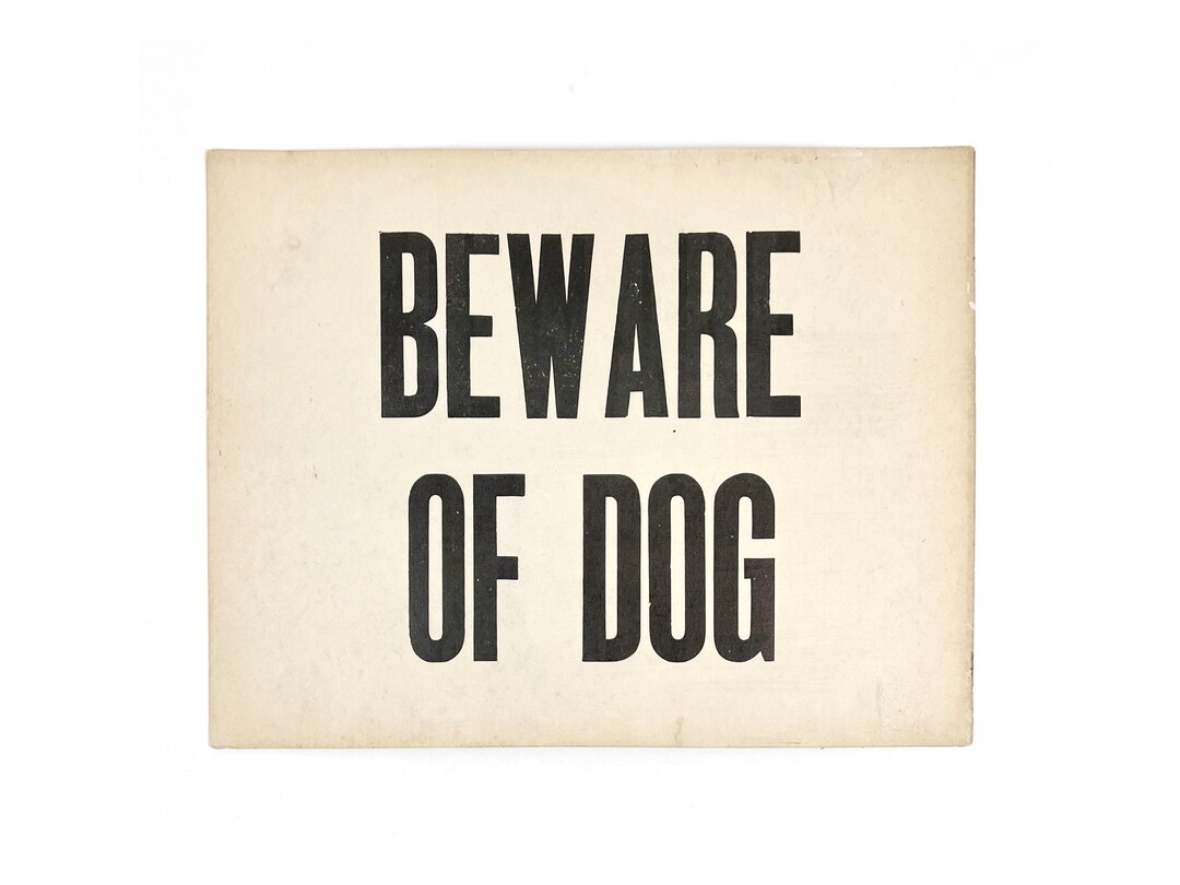 Vintage 1930s 13.75" X 10.75" Cardboard "beware OF Dog" Printed Warning ...