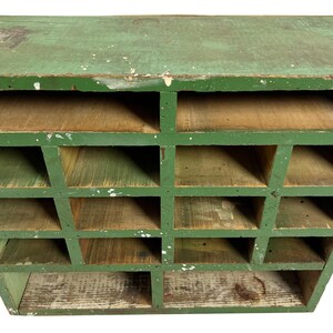 Vintage 1950s Large Industrial Painted Green Wood Factory Cubby ...