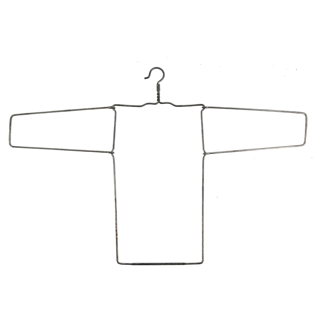 Antique 1910s Galvanized Metal Wire Hanger Child Size Sweater Stretcher ...