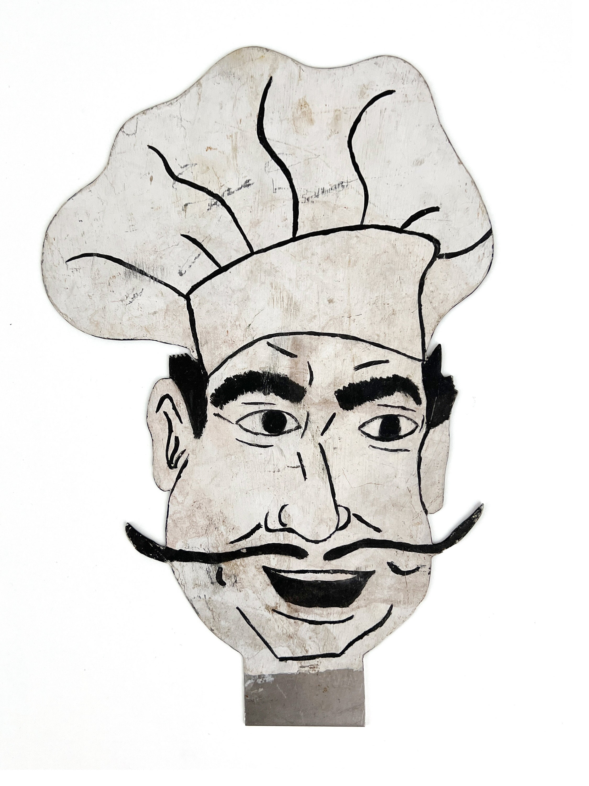 Vintage 1960s 11.25 Folk Art Chef Painted Sheet Metal - Etsy