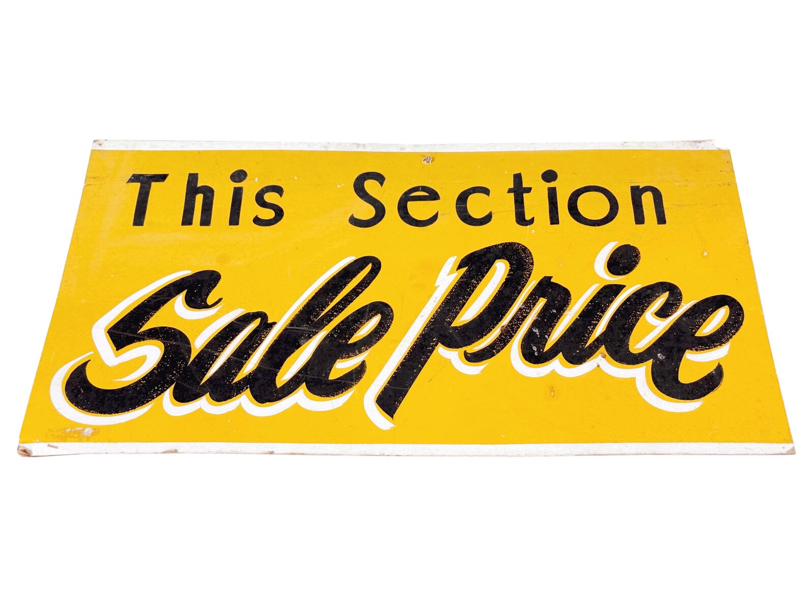Vintage 1950s 25" X 15" Hand-painted "this Section Sale Price" Store ...