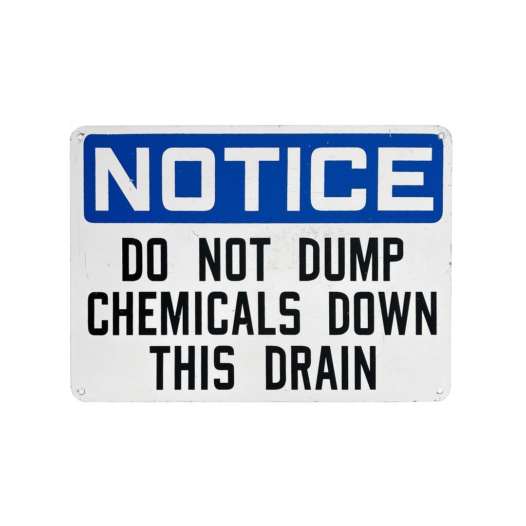 Vintage 1960s 14.25" X 10" Industrial Metal Blue Notice Warning Sign ...