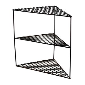 Vintage 1950s Industrial 3-tier Black Iron Metal Mesh Wire Triangular ...