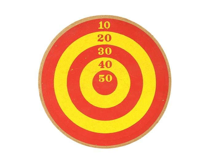 Vintage 1930s NOS New Old Stock Red + Yellow Dart Board - Etsy