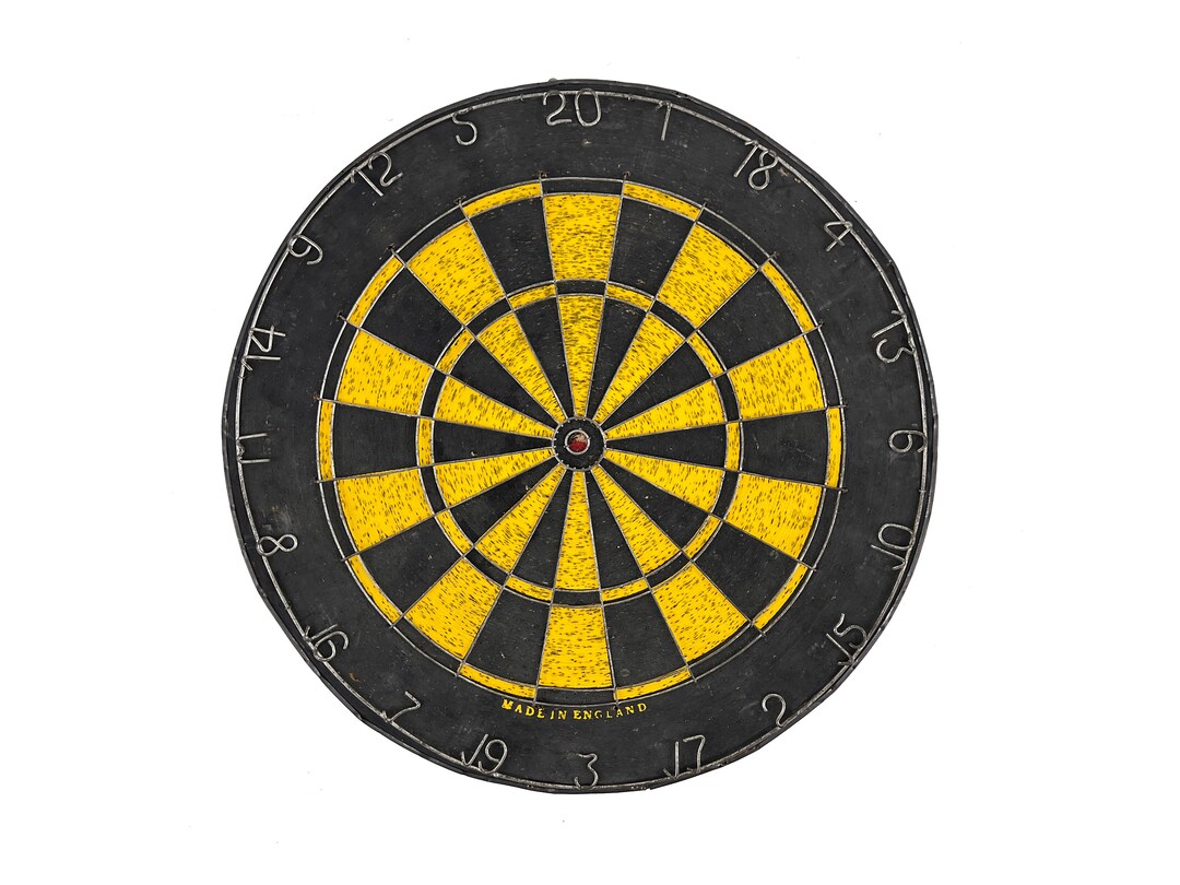 Vintage 1960s 18 Yellow / Black Target Dart Board W/ - Etsy
