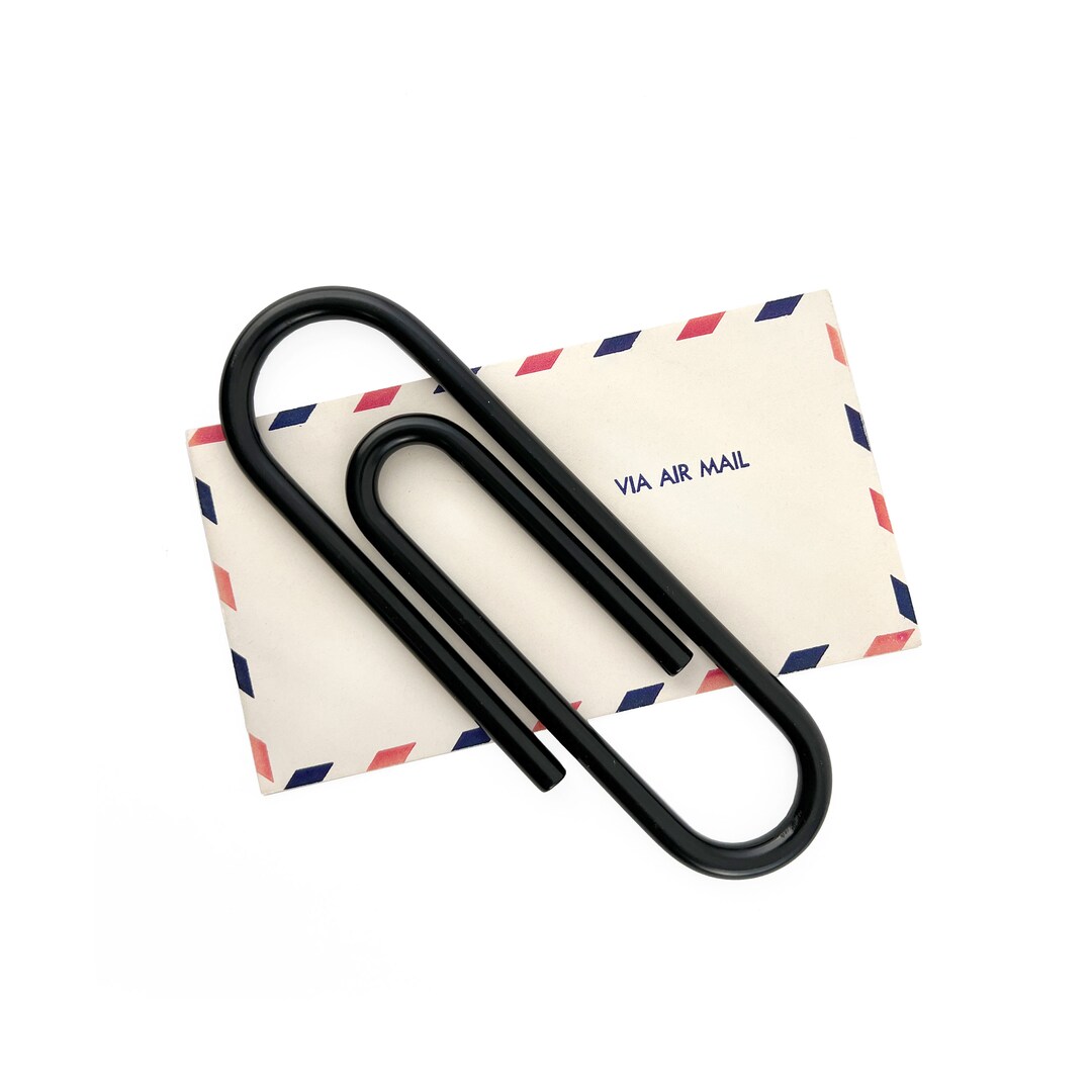 Vintage 1970s Oversized 7.25" Jumbo Black Heavy Metal Paperclip ...