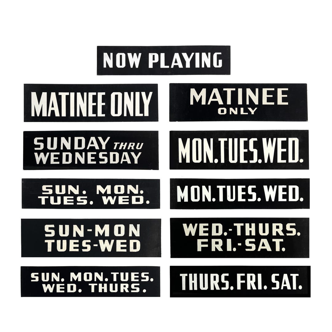 Vintage 1940s 14” Movie Theatre Lobby Poster Marquee Sign Dater Card ...