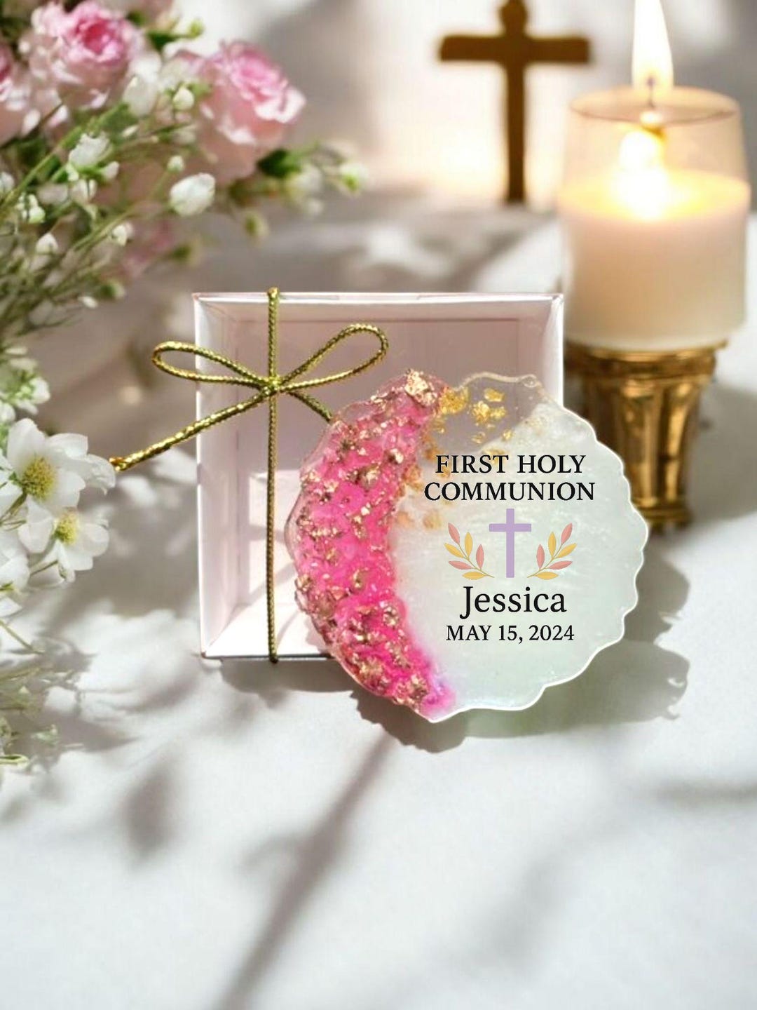 First Holy Communion Magnet for Girl, Christening or Confirmation Favor ...