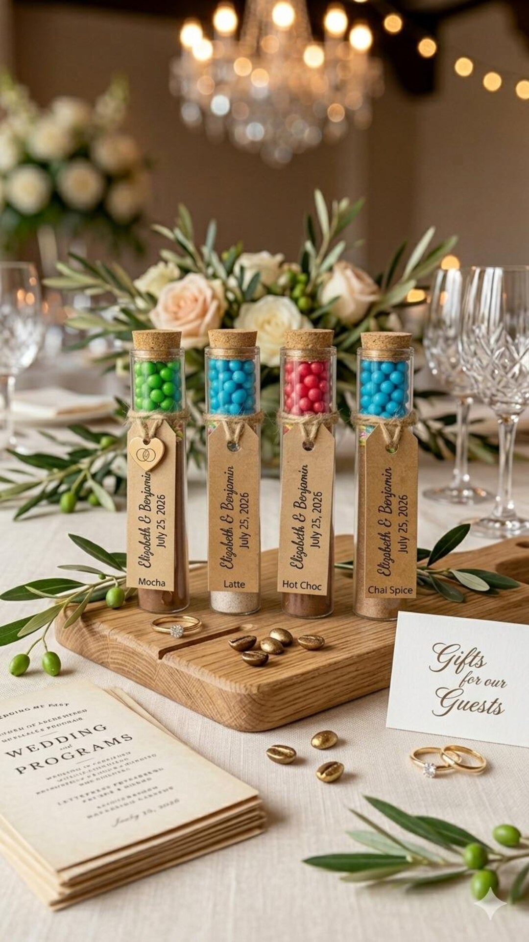 Personalized Wedding Favor Tubes | Custom Drink Mix Gifts Hot Chocolate ...
