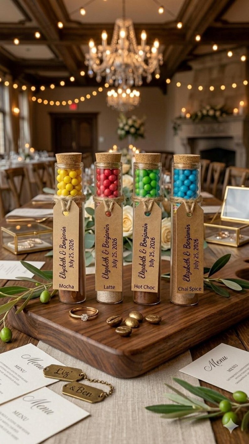 Personalized Wedding Favor Tubes | Custom Drink Mix Gifts Hot Chocolate ...