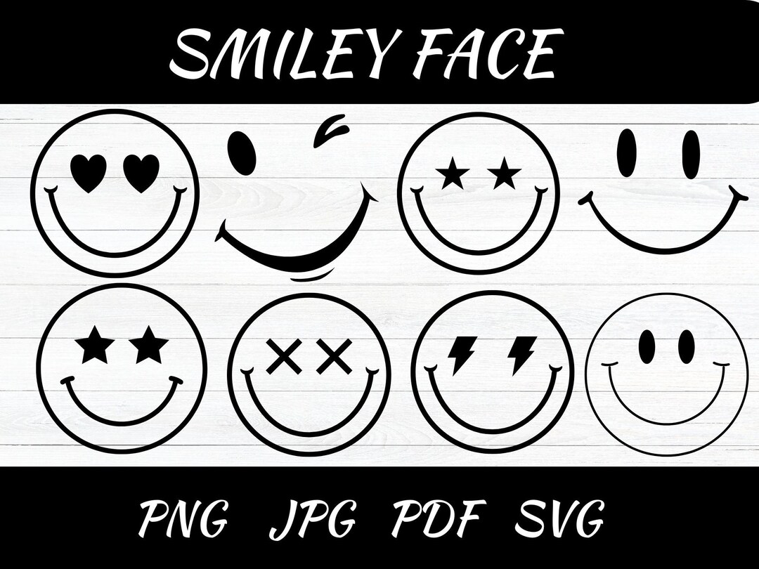 Smiley Face Svg Bundle, Smiling Faces Svg, Smiley Svg, Smiley Face Cut ...