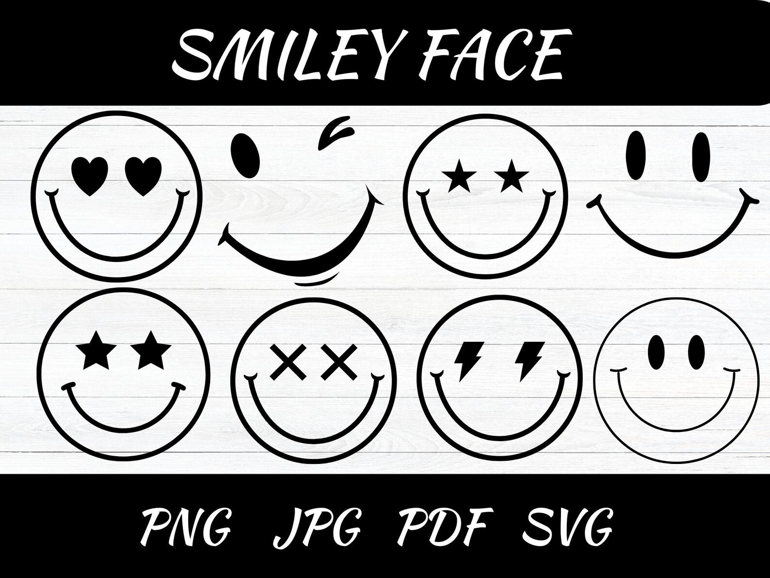 Smiley Face Svg Bundle, Smiling Faces Svg, Smiley Svg, Smiley Face Cut ...