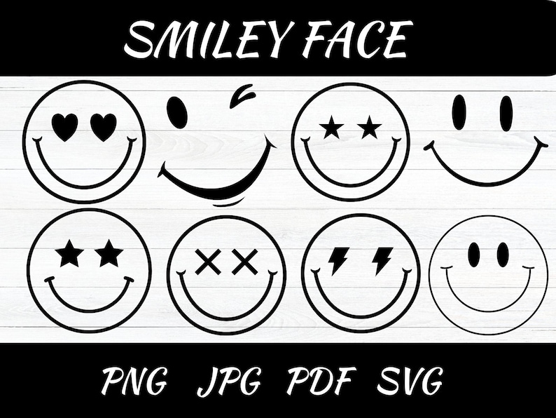 Smiley Face Svg Bundle, Smiling Faces Svg, Smiley Svg, Smiley Face Cut ...
