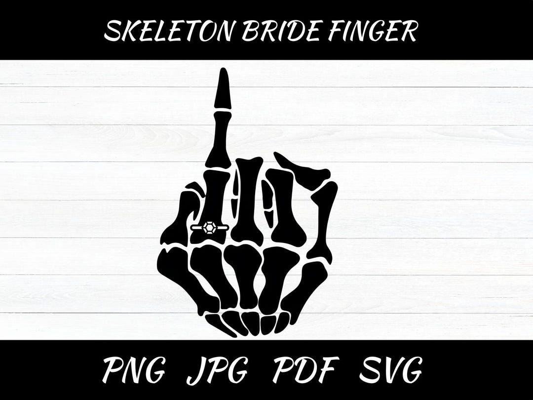 Skeleton Bride Finger With Ring SVG: Wedding Decal (digital Download ...
