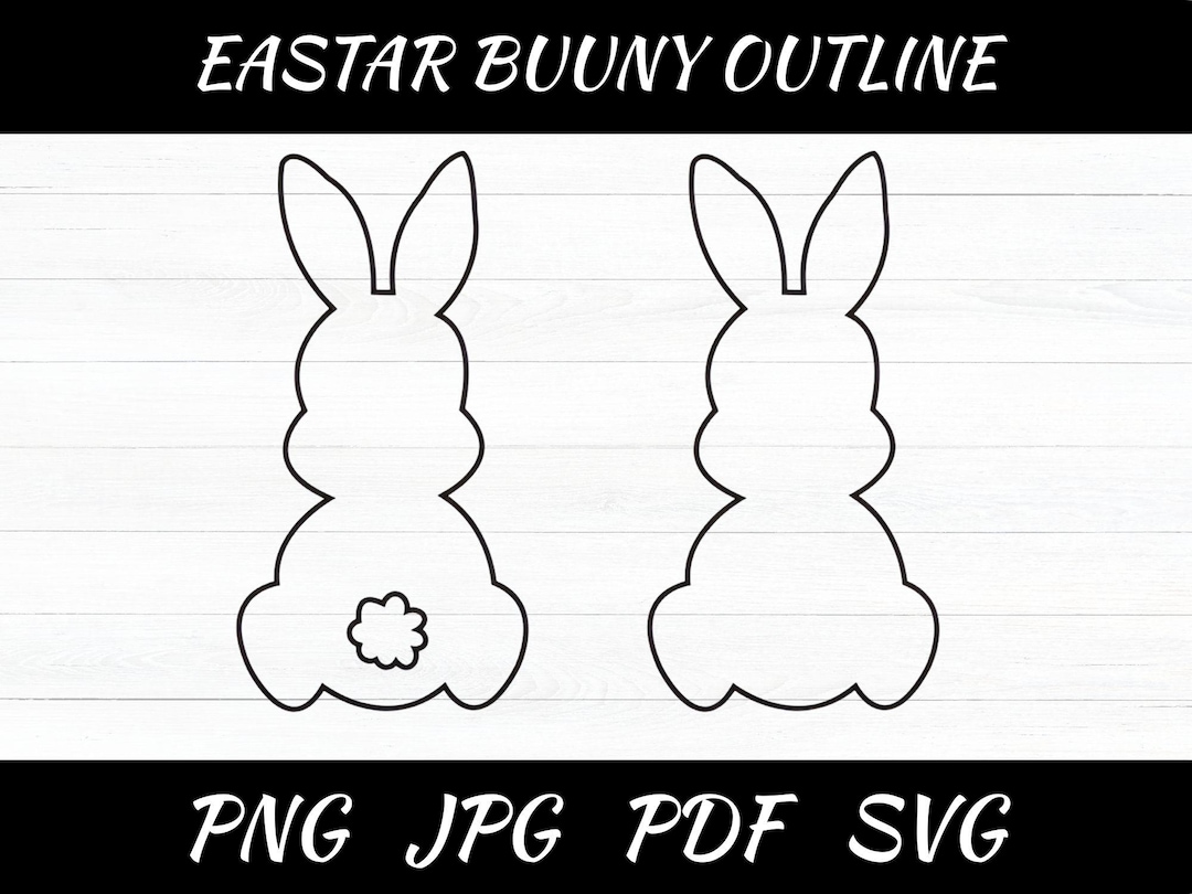 Easter Bunny Outline SVG Bundle: Rabbit Silhouette (digital Download ...