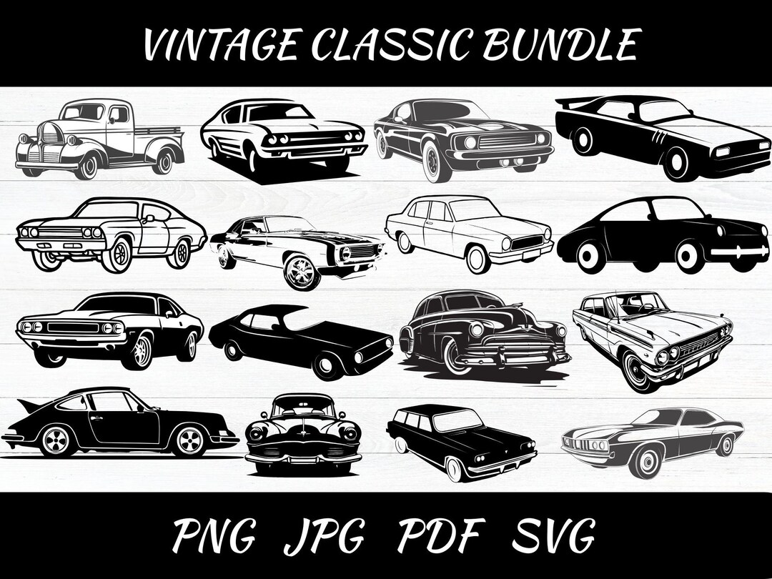 15 Vintage Classic Old Car Svg, Car Svg Bundle, Car Cut Files for ...