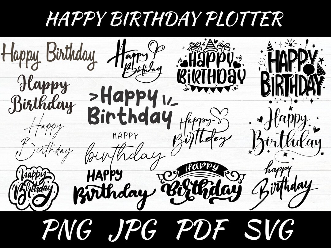 Alles Gute zum Geburtstag SVG Bundle: Cricut Silhouette Schnitt Dateien ...