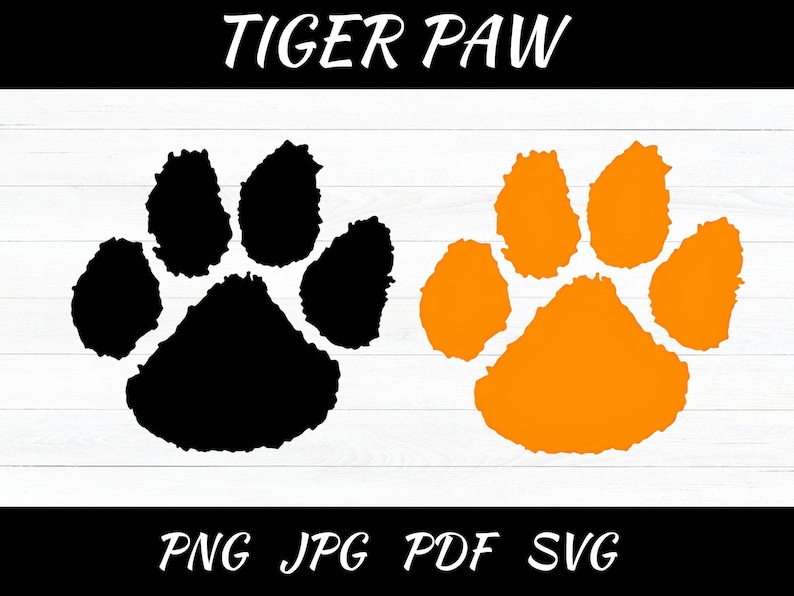 Tiger Paw Outline SVG: Decal Cut Files (digital Download) - Etsy