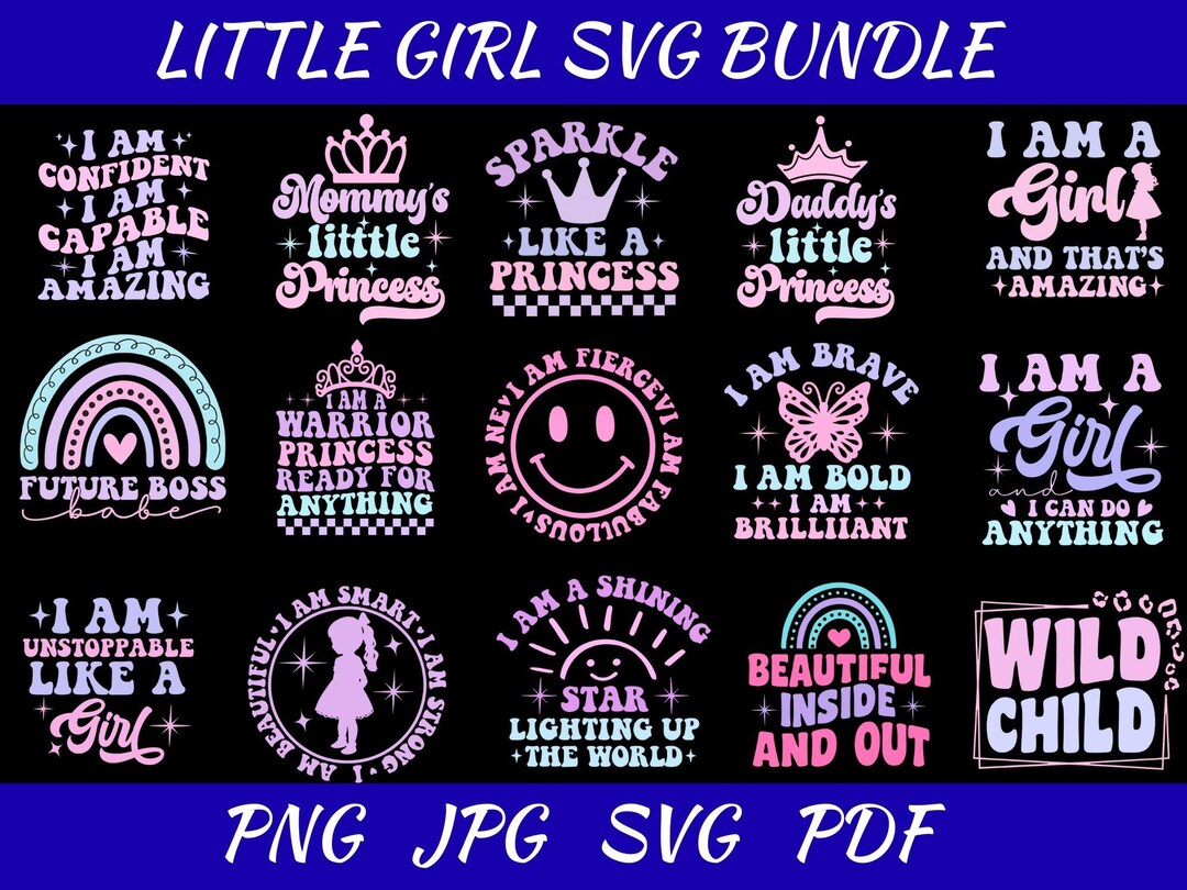 Retro Little Girl SVG Bundle: Cricut & Silhouette Cut Files (digital ...