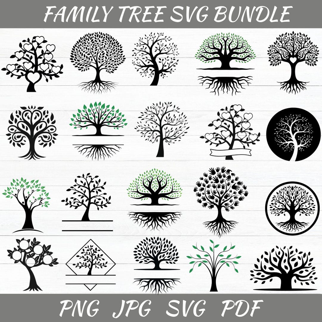 Family Tree SVG Bundle: Tree of Life, Love, Roots (digital Download) - Etsy