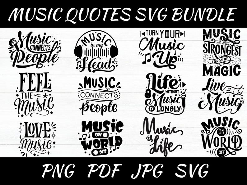 Music Quotes SVG Bundle,music Lover Svg,musical Funny Saying,retro ...